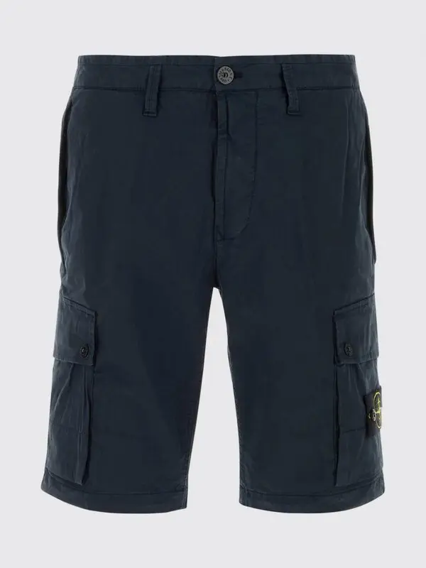 Stone Island Stretch Cotton Cargo Shorts - Blue