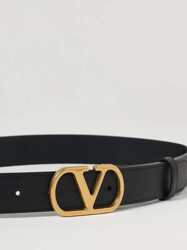 Valentino Garavani Leather Belt With Vlogo Buckle