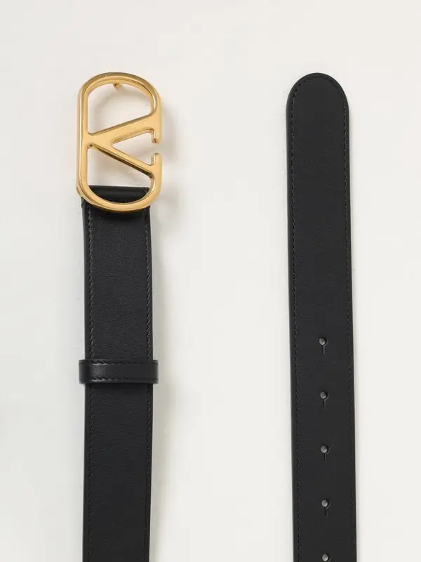 Valentino Garavani Leather Belt With Vlogo Buckle