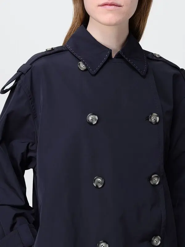 Peuterey Double-breasted Polyester Trench Coat - Blue
