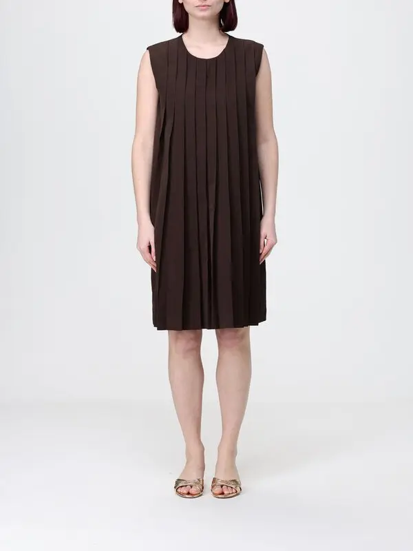 Ter Et Bantine Pleated Linen Blend Mini Dress - Brown