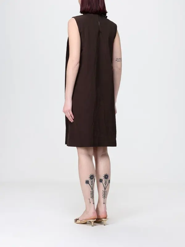 Ter Et Bantine Pleated Linen Blend Mini Dress - Brown