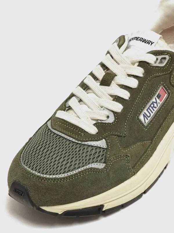 AUTRY Hyperway Bi Leather And Mesh Low-top Sneakers - Green