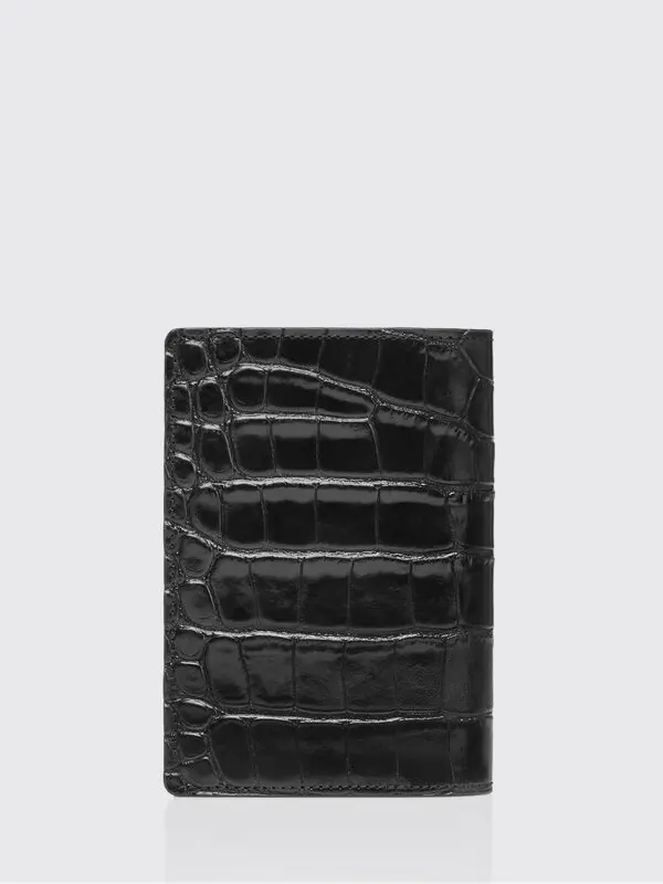 Philipp Plein Crocodile Print Leather Passport Holder