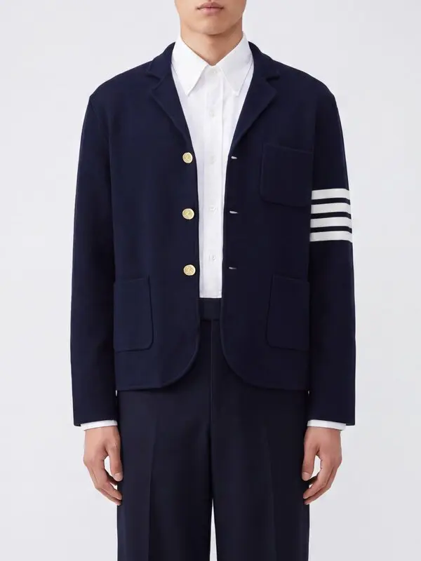 Thom Browne Single-breasted Wool Blazer With 4-bar Sleeve Motif