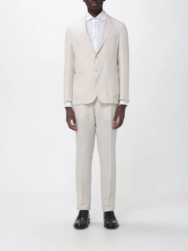 MANUEL RITZ Single-breasted Linen Suit - Beige