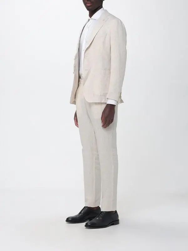 MANUEL RITZ Single-breasted Linen Suit - Beige