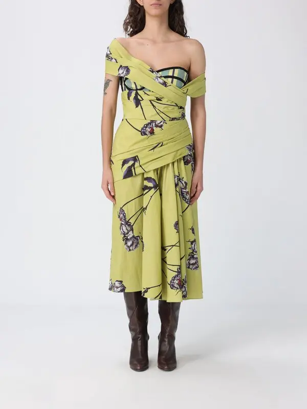 Antonio Marras Printed Cotton Blend Asymmetric Dress