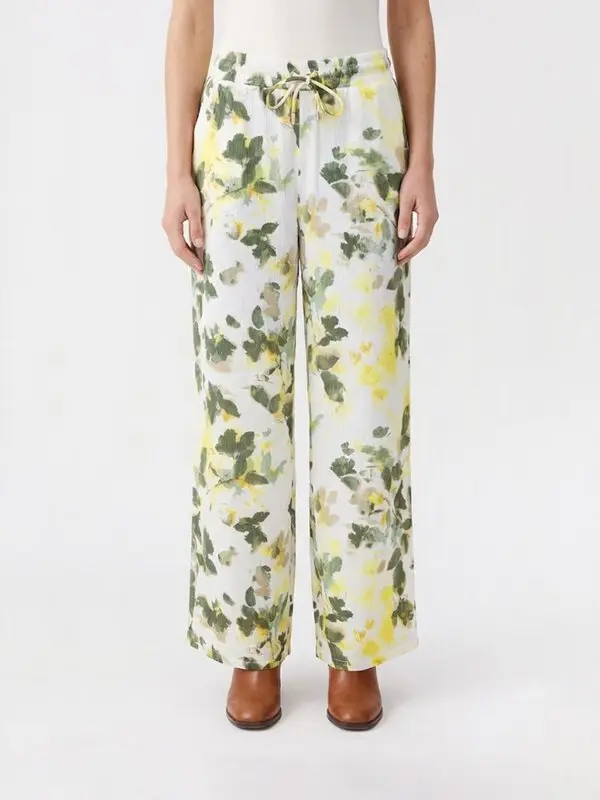 Liu Jo Floral Print Polyester Drawstring Trousers