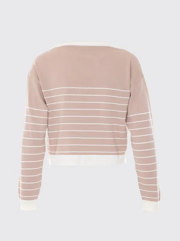 Liu Jo Striped Viscose Blend Crew-neck Sweater - White