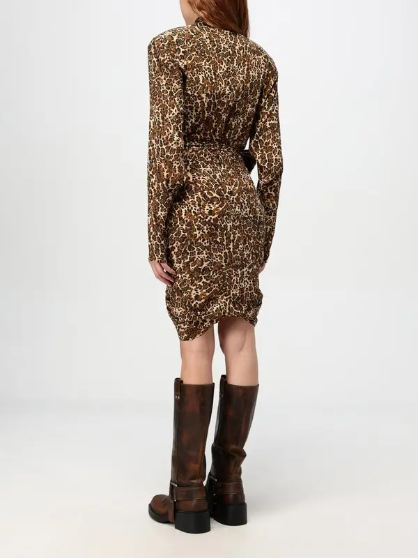 Isabel Marant Étoile Leopard Print Draped Midi Dress