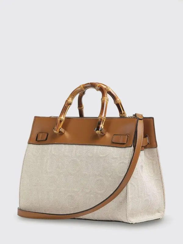 Liu Jo Faux Leather And Canvas Bag With Embossed Logo
