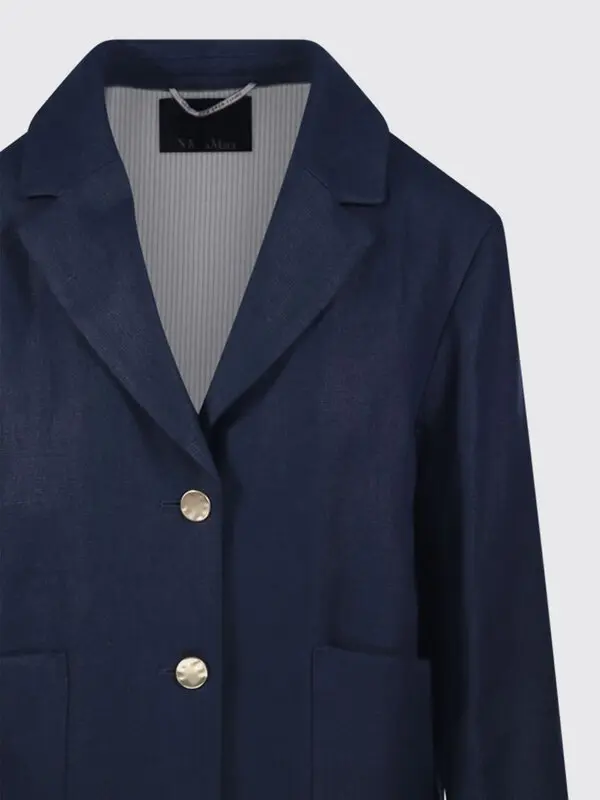 Max Mara Single-breasted Linen Blazer - Blue