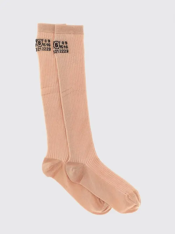 MAISON MARGIELA Stretch Ribbed Cotton Socks - Pink