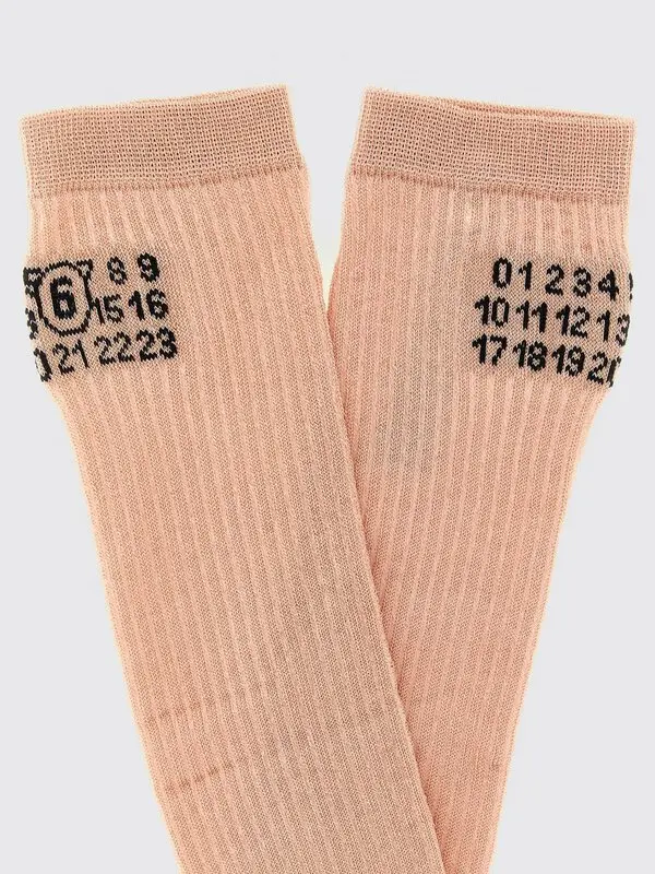 MAISON MARGIELA Stretch Ribbed Cotton Socks - Pink