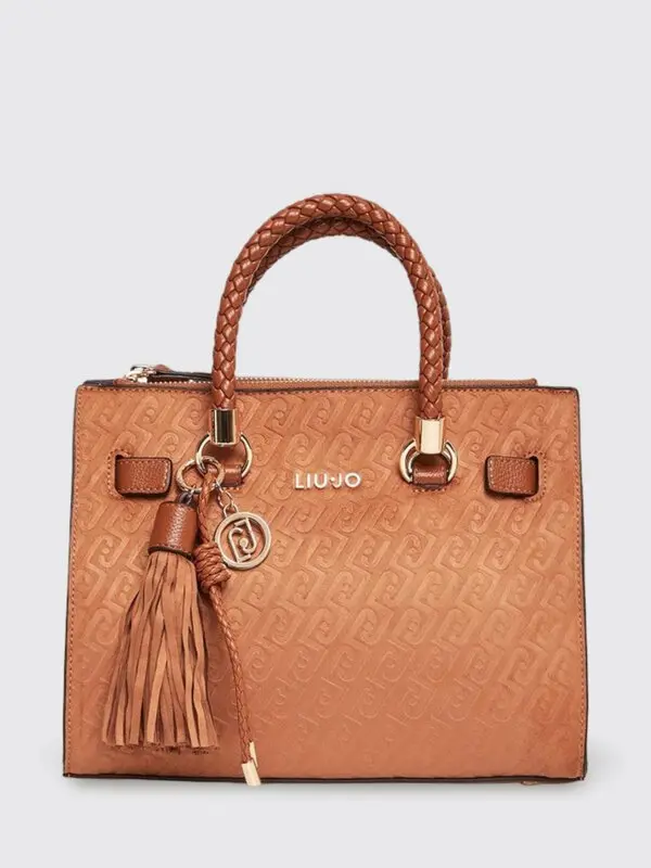 Liu Jo Bag In Embossed Monogram Faux Suede - Brown
