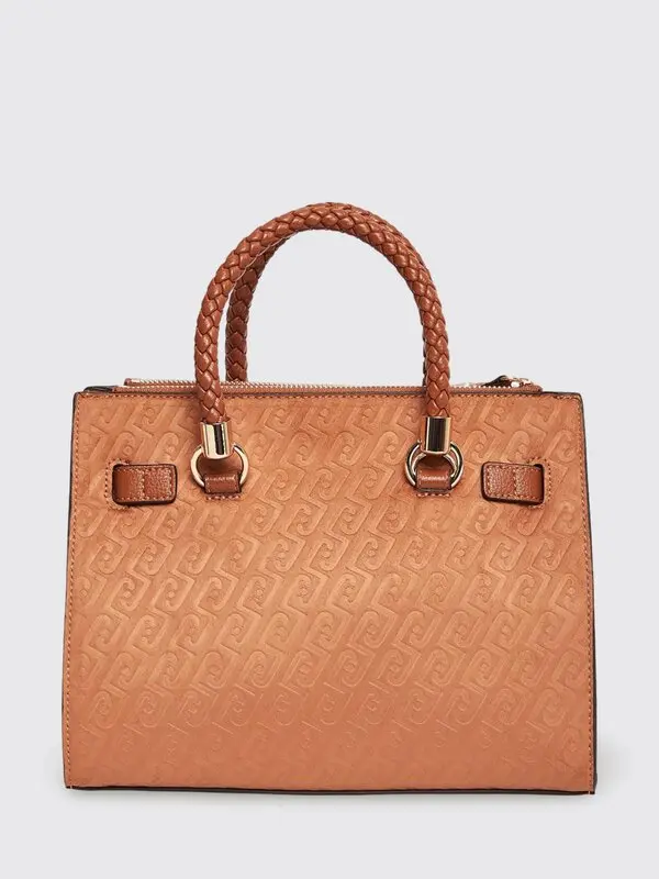 Liu Jo Bag In Embossed Monogram Faux Suede - Brown