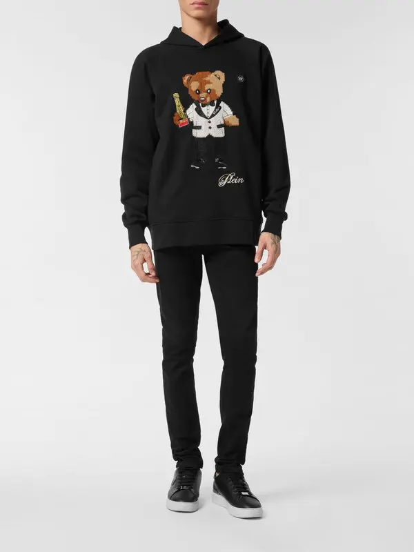 Philipp Plein Teddy Bear Print Hooded Sweatshirt