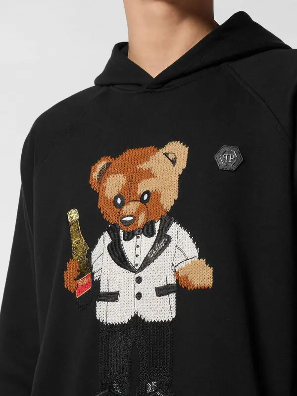 Philipp Plein Teddy Bear Print Hooded Sweatshirt