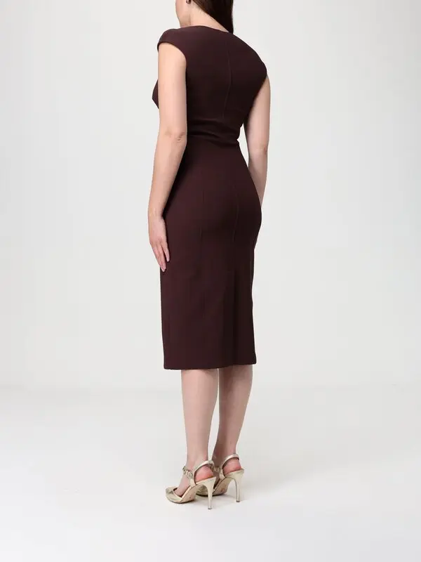 Elisabetta Franchi Corset Midi Dress - Brown