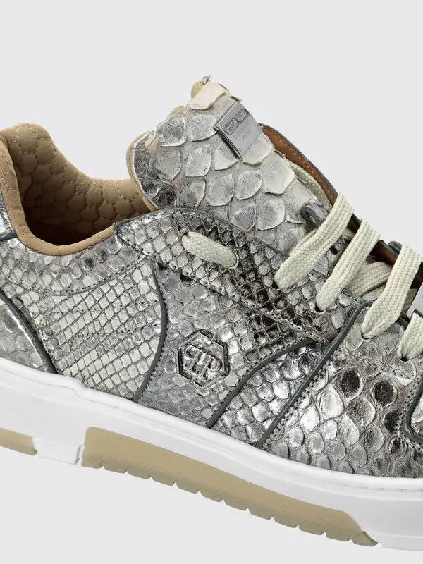 Philipp Plein Laminated Python Leather Sneakers