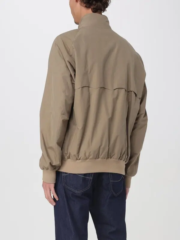 BARACUTA Cotton Blend Bomber Jacket - Beige