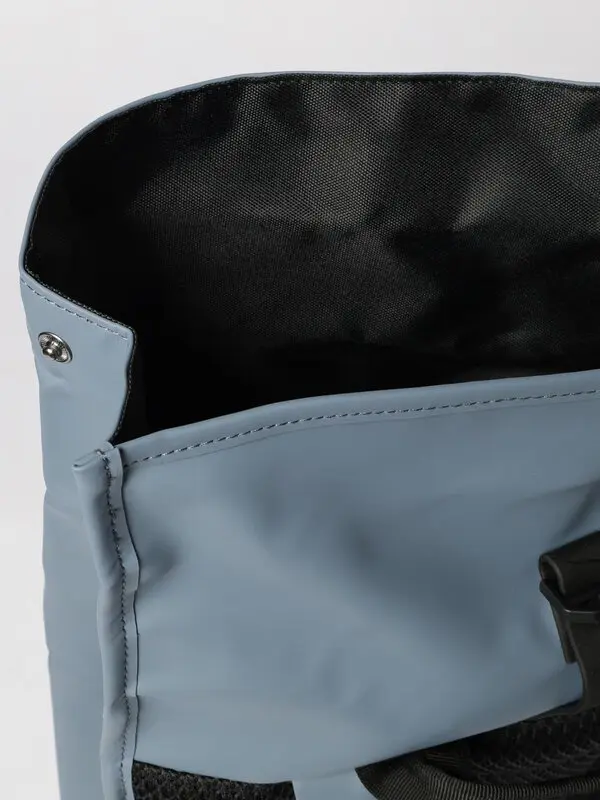 Rains Rolltop Rucksack In Waterproof Pu - Gnawed Blue