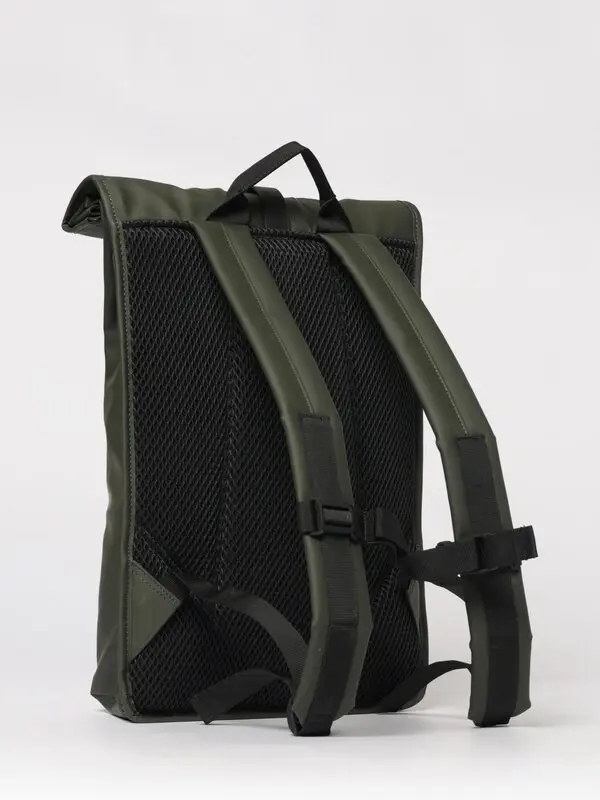 Rains Rolltop Rucksack In Waterproof Pu - Green