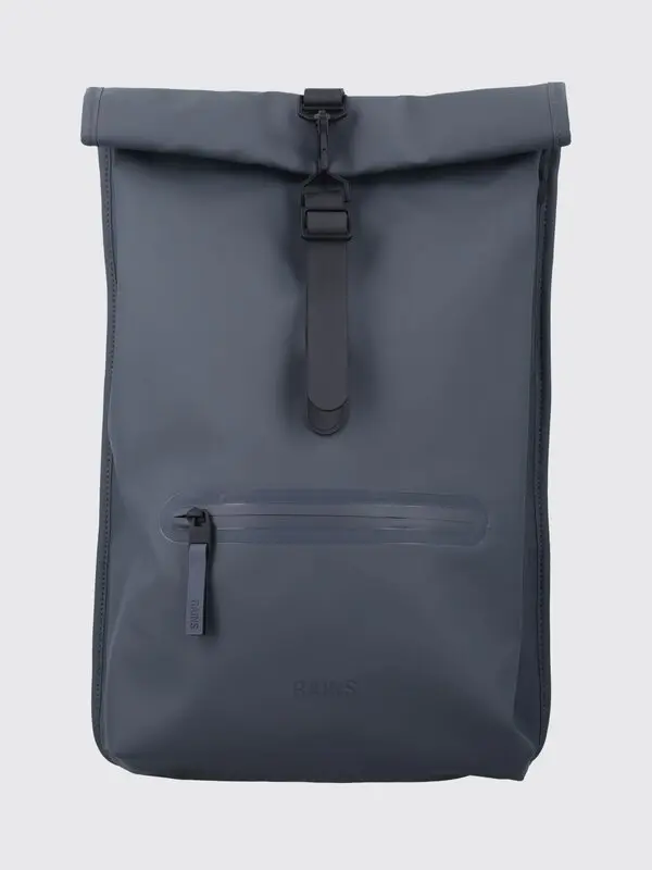 Rains Rolltop Backpack In Waterproof Pu - Mouse Grey