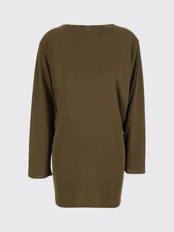Jacquemus Viscose Blend Mini Dress With Long Sleeves And Dropped Shoulders