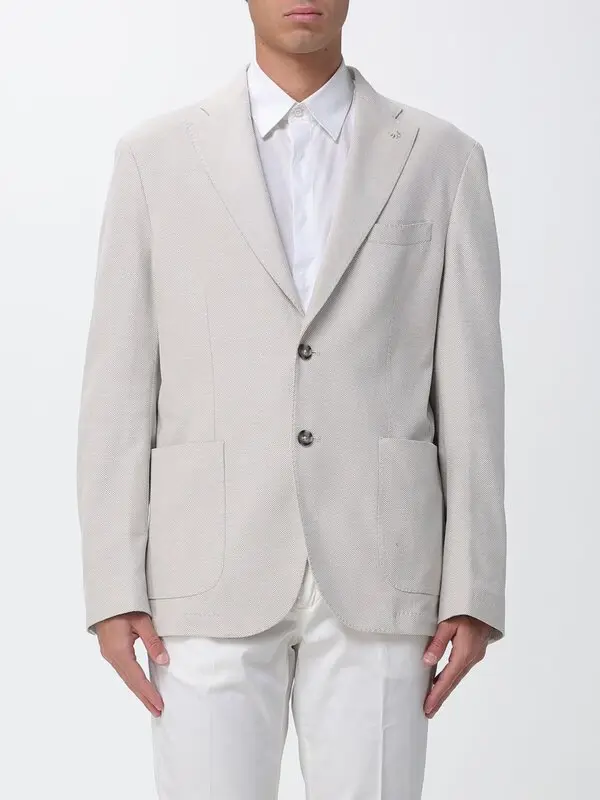 MANUEL RITZ Single-breasted Cotton Blazer - Beige