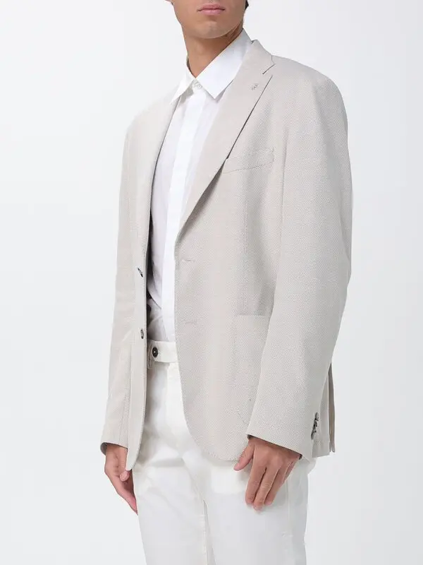 MANUEL RITZ Single-breasted Cotton Blazer - Beige