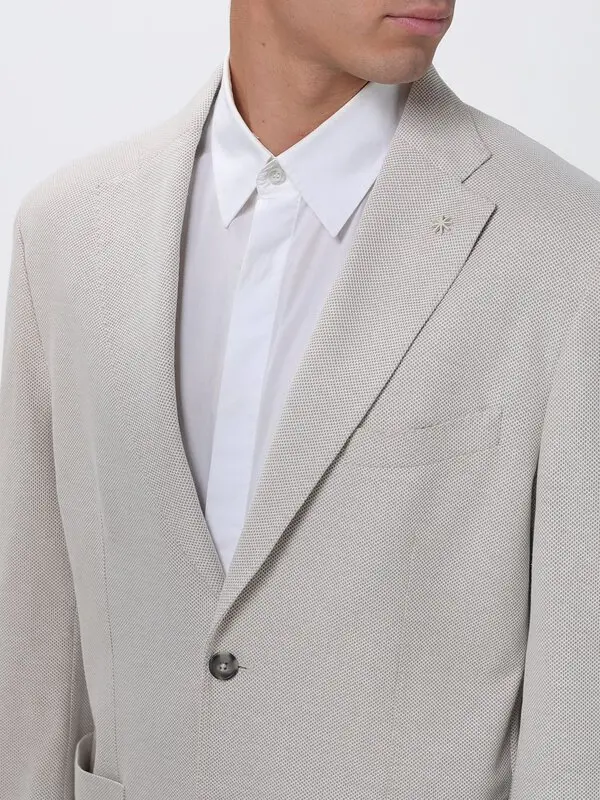 MANUEL RITZ Single-breasted Cotton Blazer - Beige