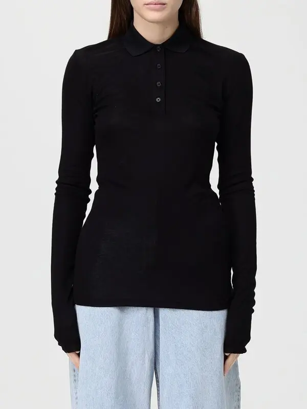 ENTIRE STUDIOS Tencel Polo Shirt - Black