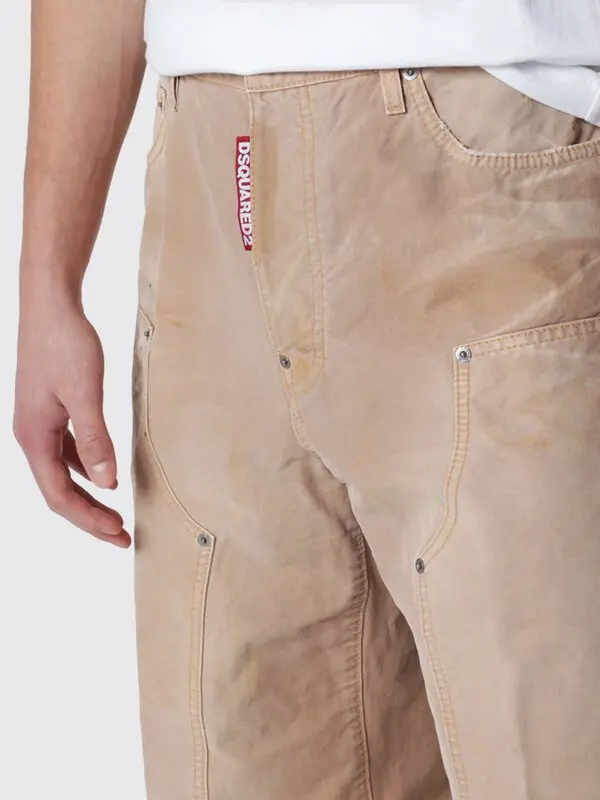 Dsquared2 Wide Leg Cotton Denim Trousers - White