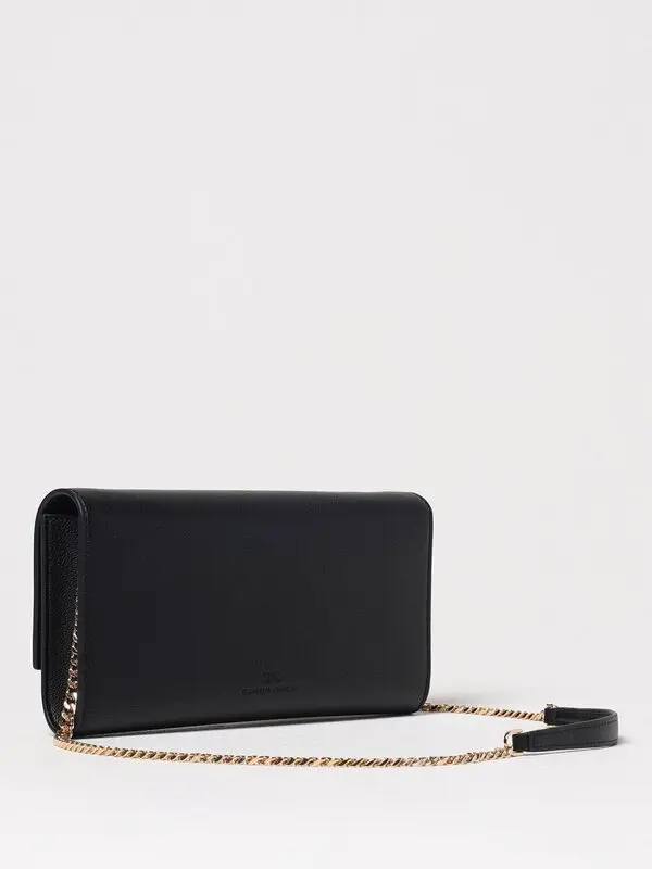 Elisabetta Franchi Clutch With Gold Tone Clasp - Black