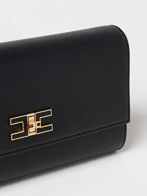 Elisabetta Franchi Clutch With Gold Tone Clasp - Black