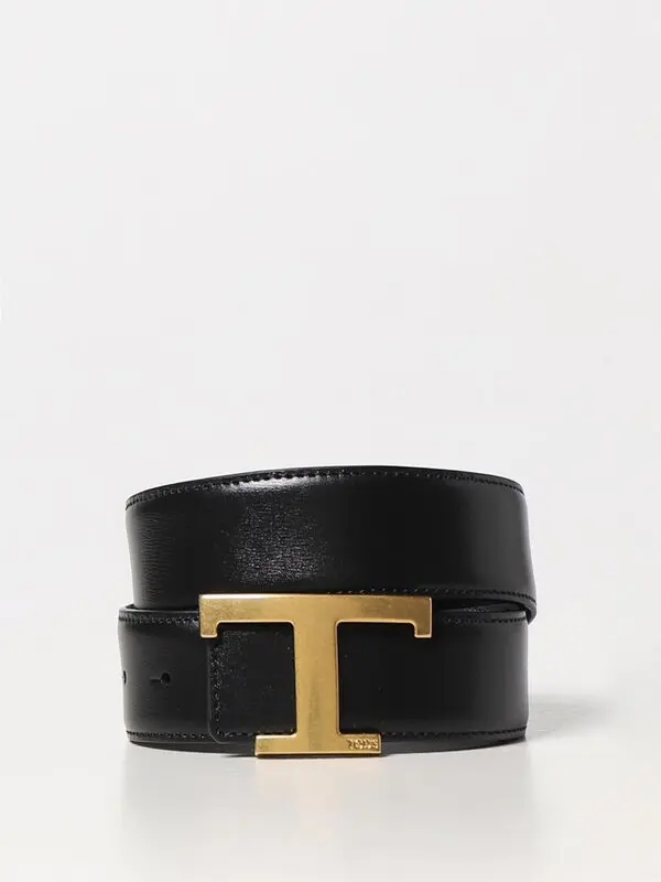 TOD'S Leather Belt With T Buckle
