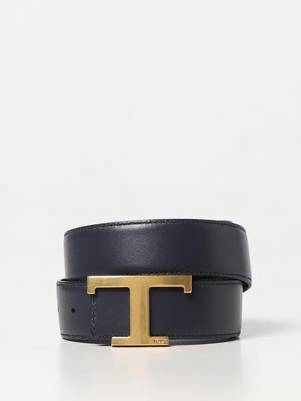 TOD'S Leather Belt With T Buckle