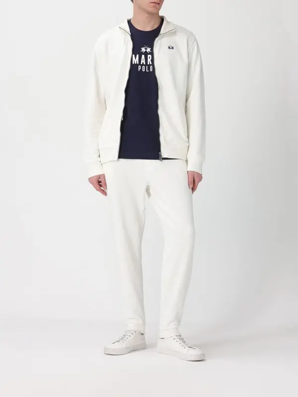 LA MARTINA Cotton T-shirt With Logo - Blue