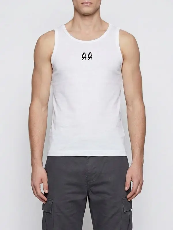 44 LABEL GROUP Stretch Cotton Tank Top With Embroidered Logo
