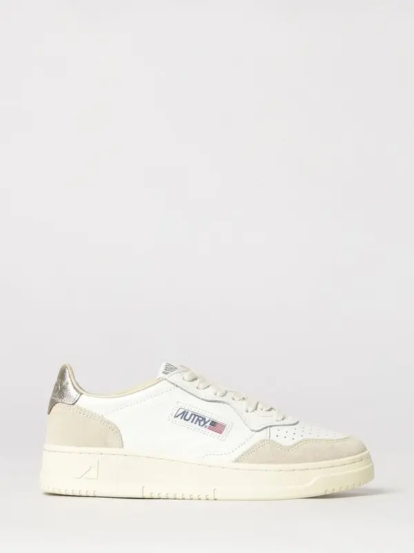 AUTRY Medalist Low Bi Leather Sneakers With Perforated Toe - Gold