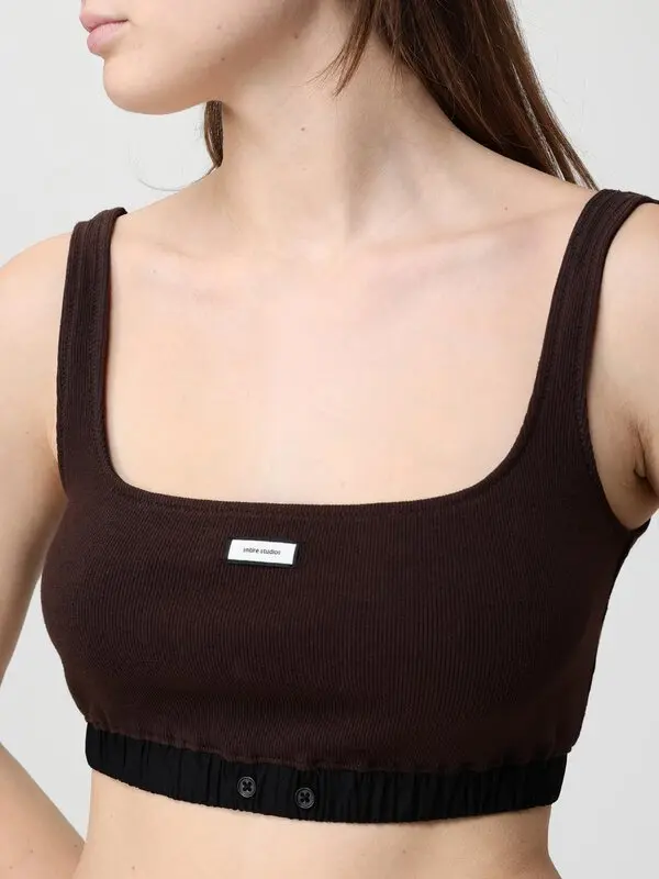 ENTIRE STUDIOS Stretch Cotton Top - Red