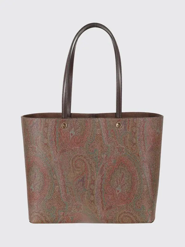 Etro Essential Paisley Print Coated Cotton Bag - Brown