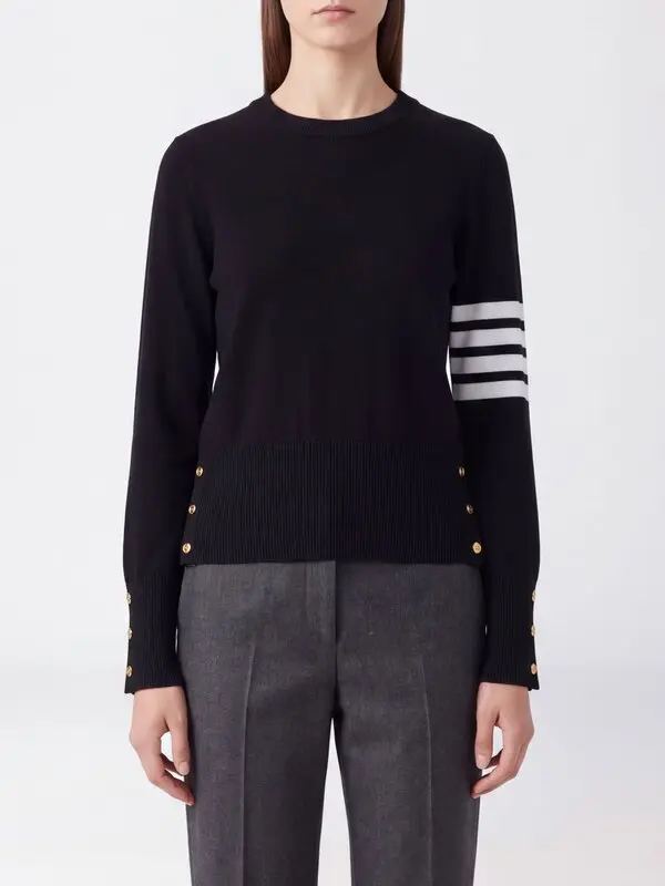 Thom Browne Crew Neck Jumper With Signature Striping