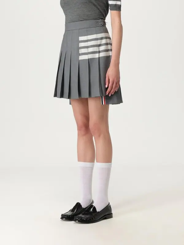 Thom Browne Pleated Skirt With Signature Stripes