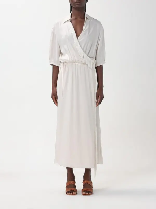 Pinko Midi Dress With Fringed Detail