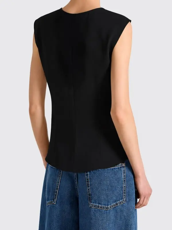 Liviana Conti Sleeveless Viscose Top With Knot Detailing - Black