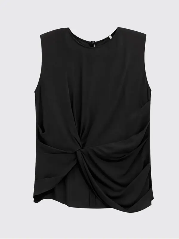 Liviana Conti Sleeveless Viscose Top With Knot Detailing - Black
