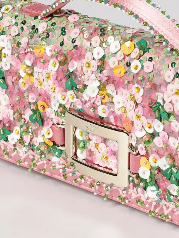 ROGER VIVIER Belle Vivier Embroidered Satin Clutch